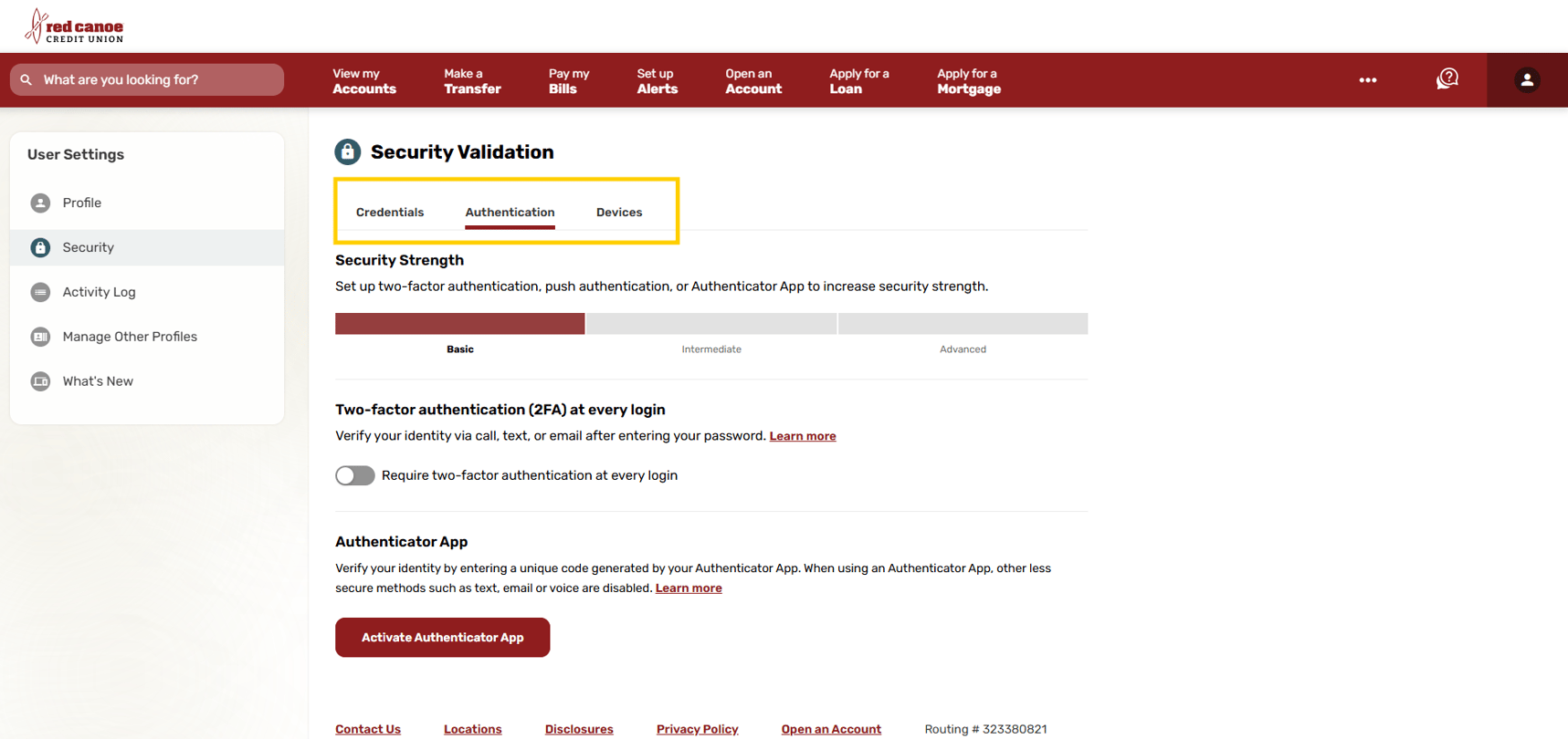 How can I manage my account's security?